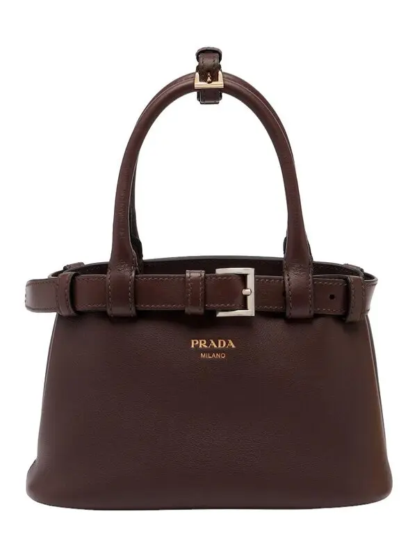 Prada Small Leather Shoulder Bag - Brown