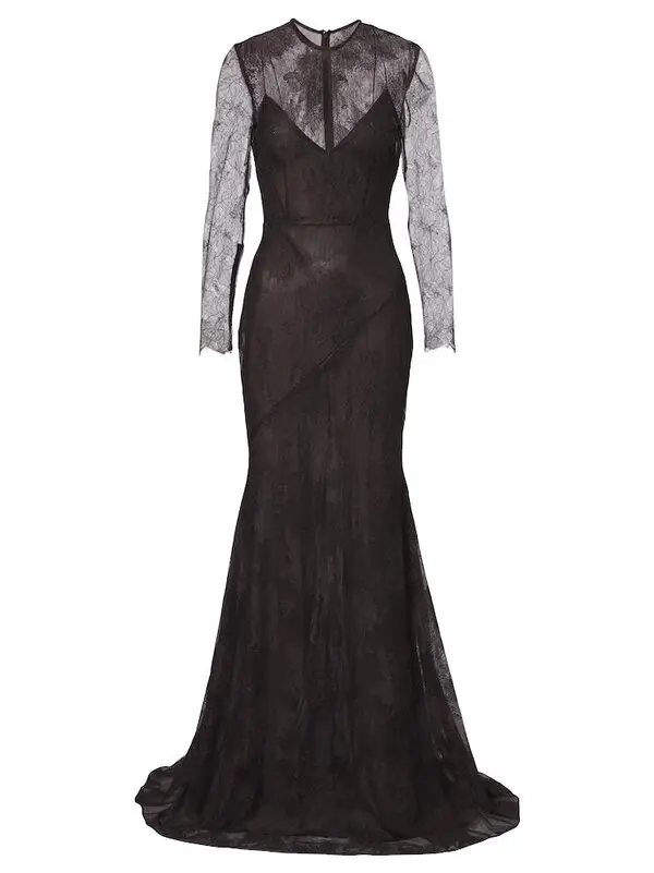 Alex Perry Lace Gown - Brown