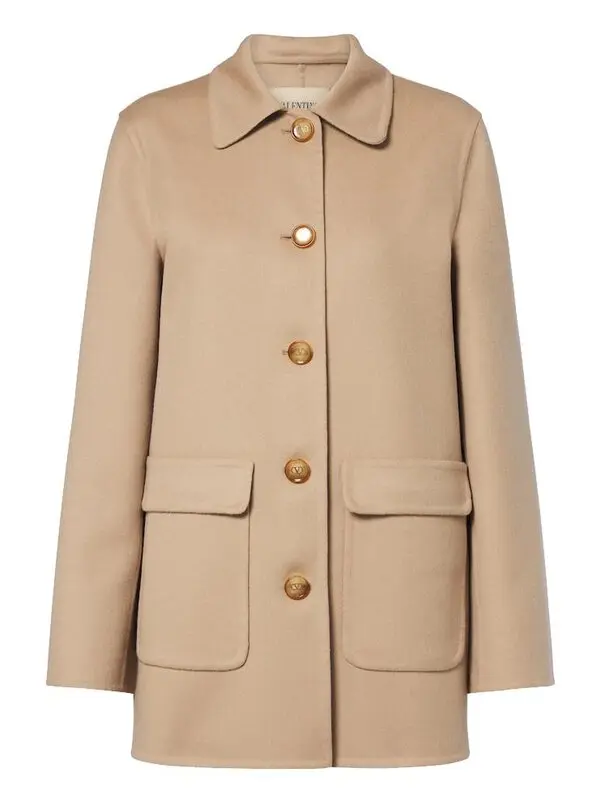 Valentino Garavani Vlogo Wool And Cashmere Jacket - Brown