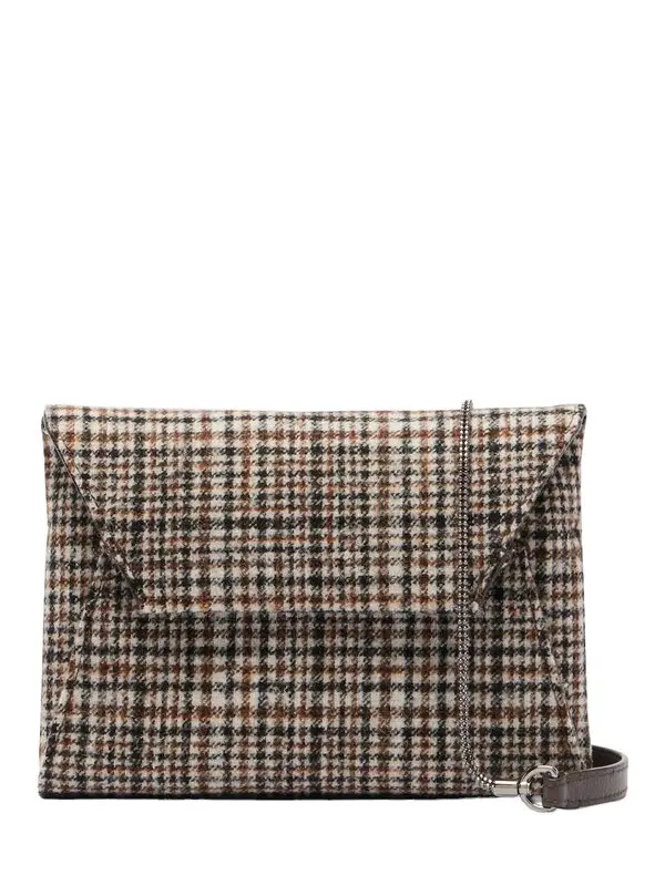 Brunello Cucinelli Monili Mini Plaid Clutch - Beige