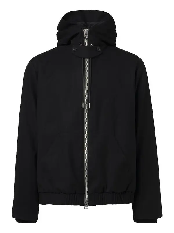 Sacai Hooded Wool Jacket - Black