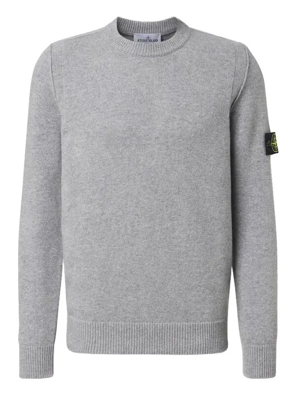 Stone Island Compass Badge Wool-blend Sweater - Grey