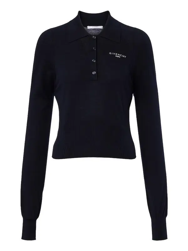 Givenchy Cotton And Silk Polo Sweater - Blue