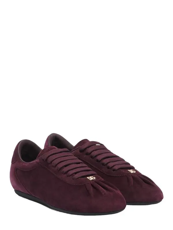 Dolce & Gabbana Dg Suede Lace-up Sneakers - Burgundy