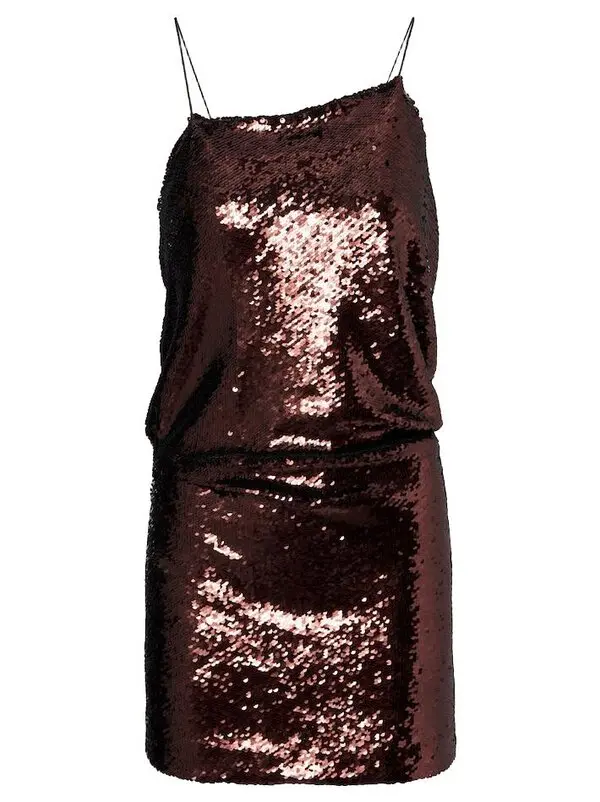 Alex Perry Sequined Mini Dress - Brown