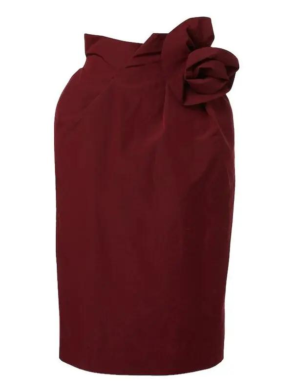 Magda Butrym Floral-appliqué Midi Skirt - Burgundy