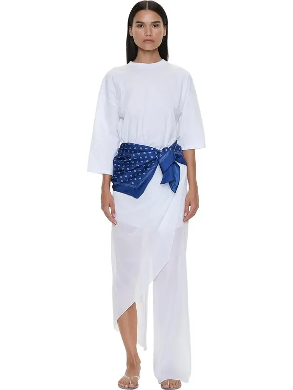 Christopher Esber Draped Skirt Cotton Trouser - White