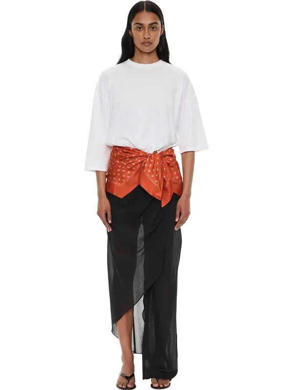 Christopher Esber Draped Skirt Cotton Trouser - Black
