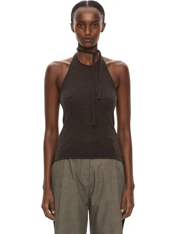 Christopher Esber Cashmere Halter Tank - Umber