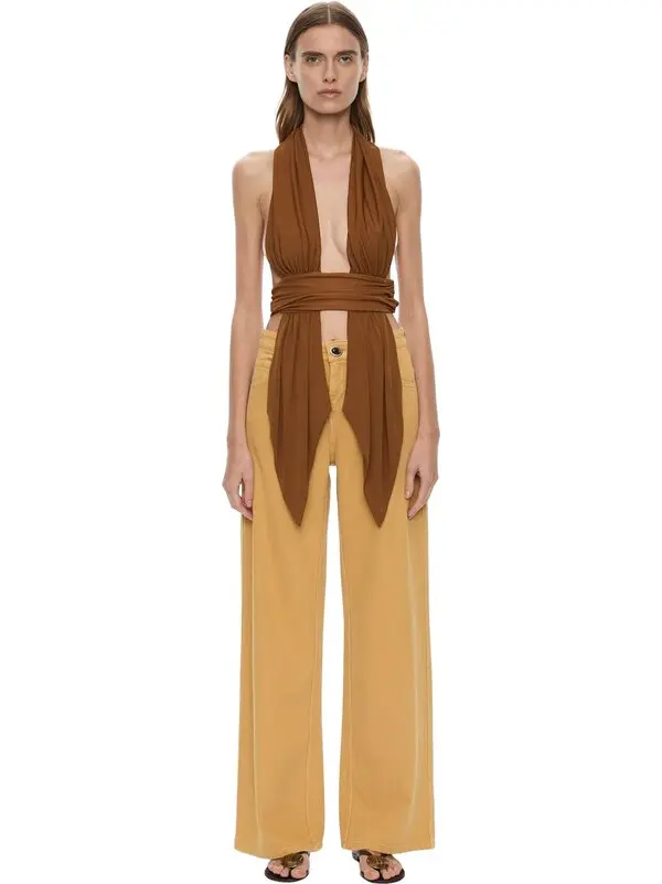 Christopher Esber Relaxed Wide-leg Denim Jeans - Honeyed
