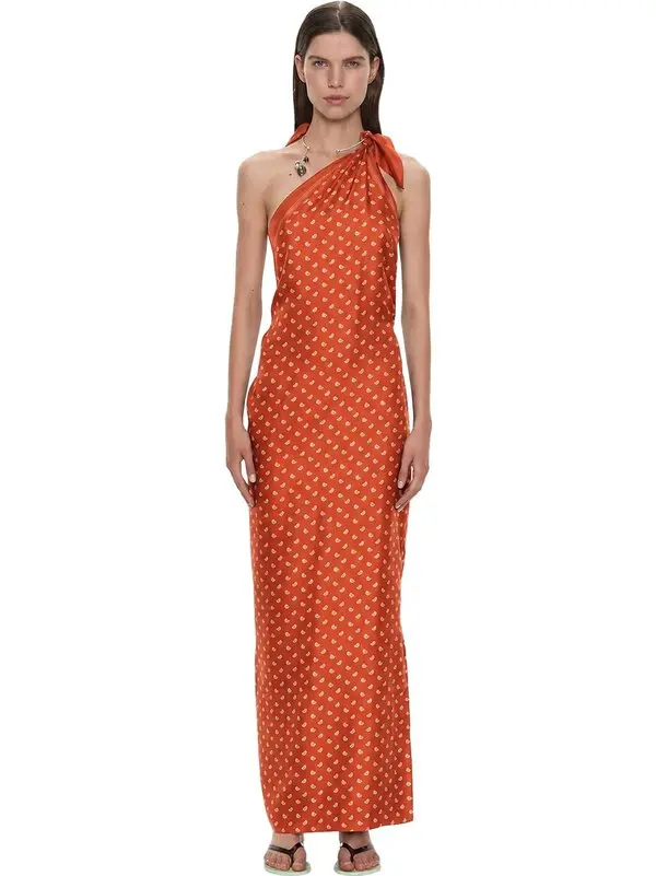 Christopher Esber Bandana Scarf Tie Dress - Carnelian