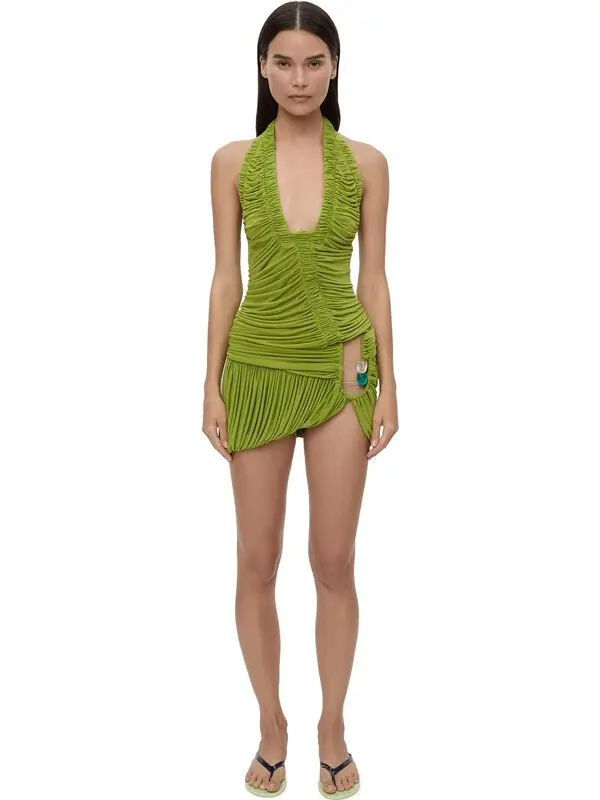 Christopher Esber Beach Glass Bubble Mini Dress - Dypsis Green