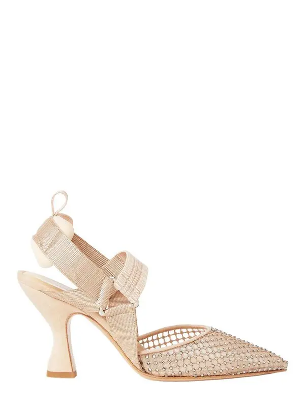 Fendi Colibrì Slingbacks With Micro-crystal Embellishments - Pink