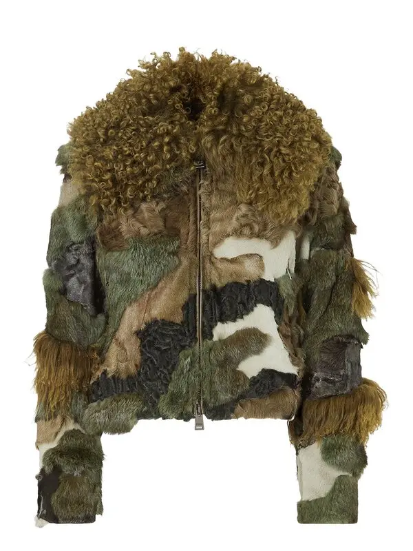 Fendi Shearling And Swakara Blouson - Green