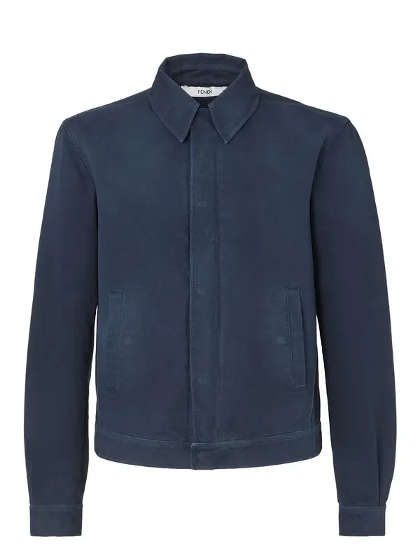 Fendi Cotton Blouson With Stencil Print - Blue