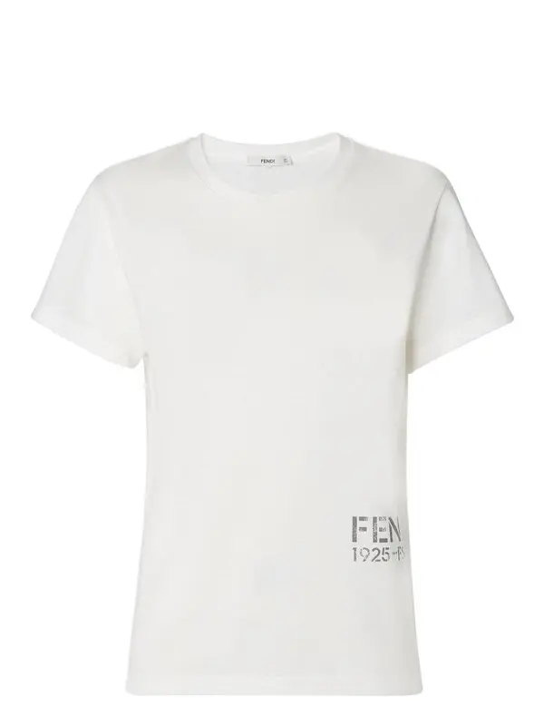 Fendi Stencil 1925-fs6383 Cotton Jersey T-shirt - White