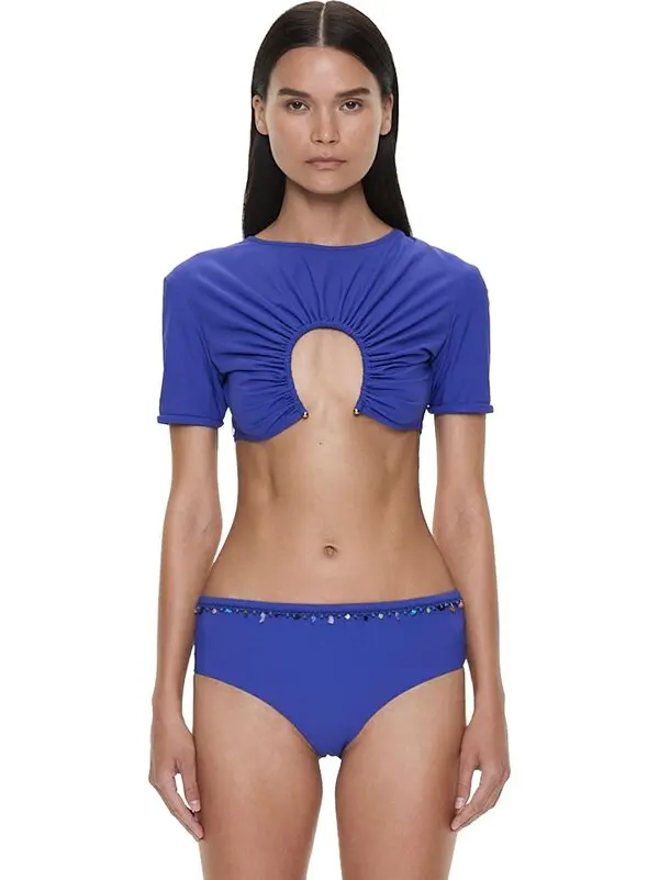 Christopher Esber U-prong Cropped Tee - Indigo