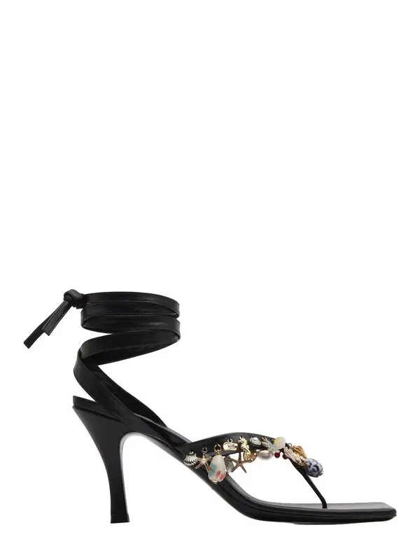 Christopher Esber Memento Charm Flip Flop Heel - Black