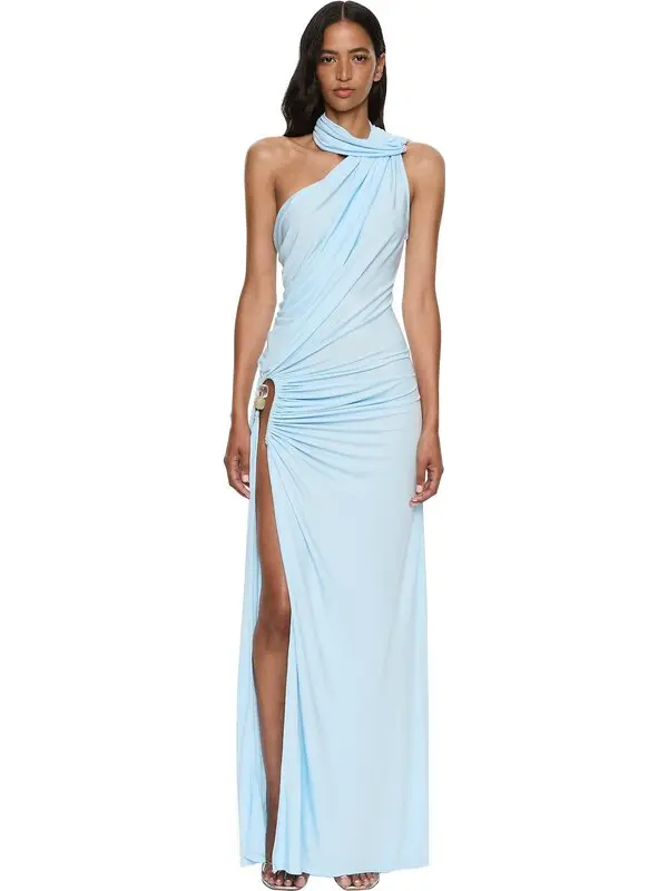 Christopher Esber Helix Crystal Gown - Lago Blue