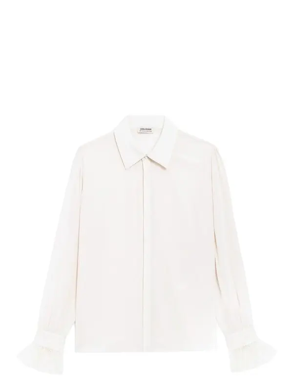 Zadig&Voltaire Thely Silk Shirt With Lace Cuffs - Ecru