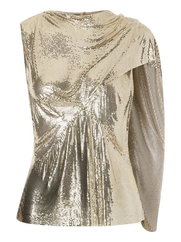 Rabanne Chainmail Draped Tank - Gold