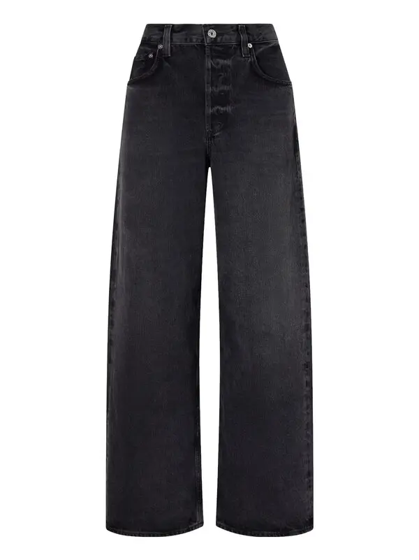 Citizens Of Humanity Ayla Mid-rise Wide-leg Jeans - Black