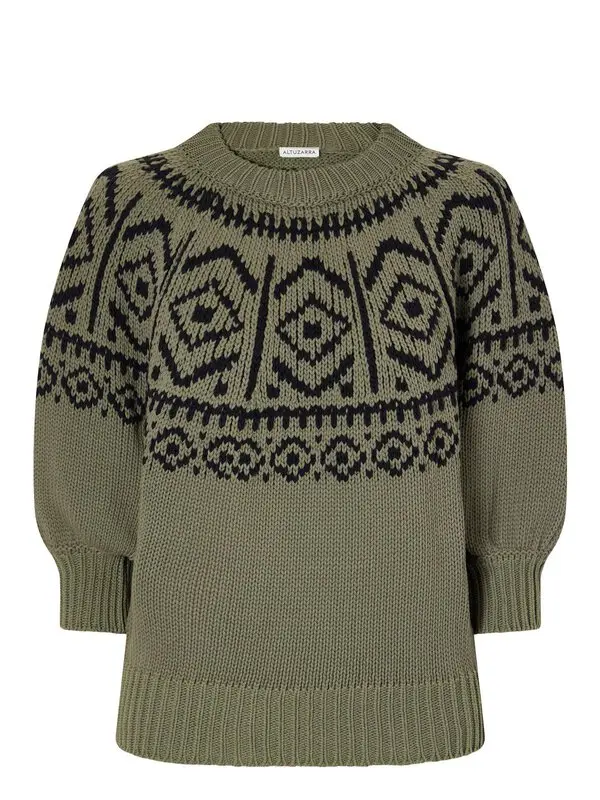 Altuzarra Howard Geometric Knit Sweater - Green