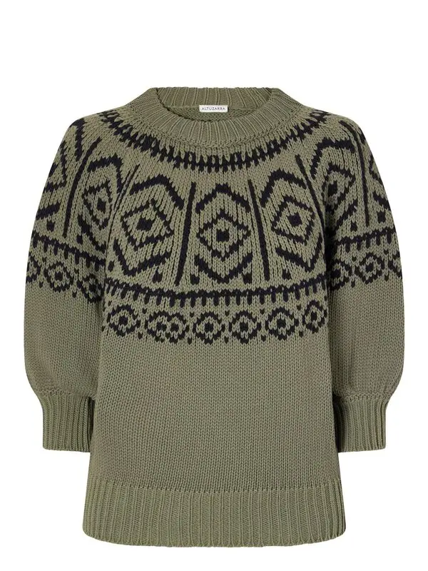 Altuzarra Howard Geometric Knit Sweater - Green