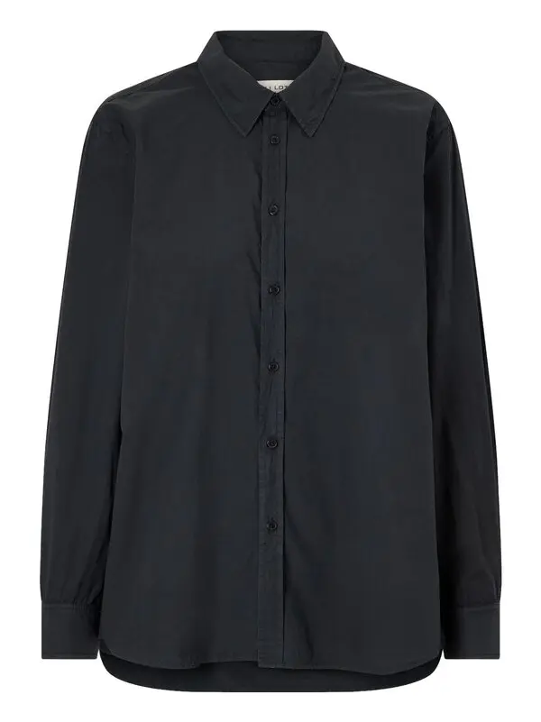 NILI LOTAN Raphael Cotton-poplin Shirt - Black