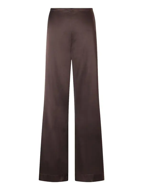 Staud Silk-dupioni Wide-leg Trousers - Brown