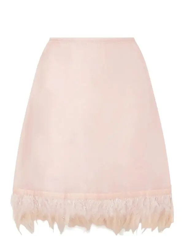 Staud Lark Silk Midi Skirt With Frayed Hem - Pink