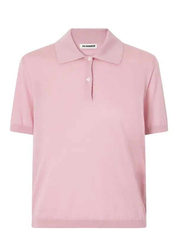 JIL SANDER Wool Knit Polo Shirt - Pink