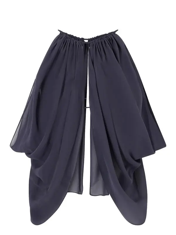 Aflalo Reysa Gathered Silk-crepe Top - Blue