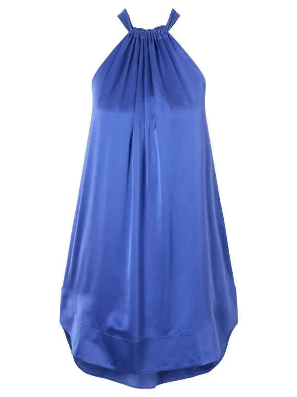 Aflalo Bexley Gathered Halterneck Mini Dress - Blue