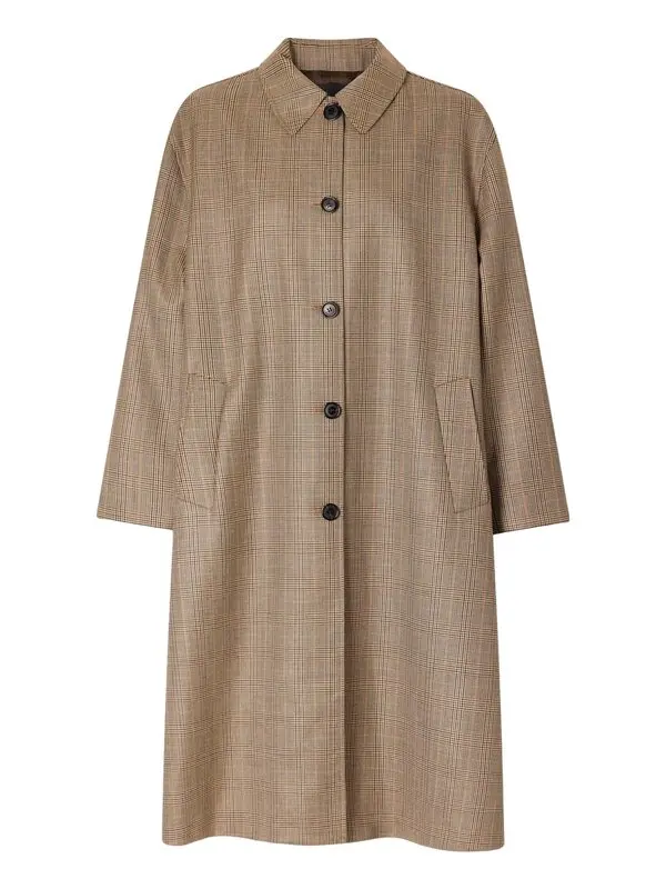 NILI LOTAN Adrien Wool Trench Coat - Tan