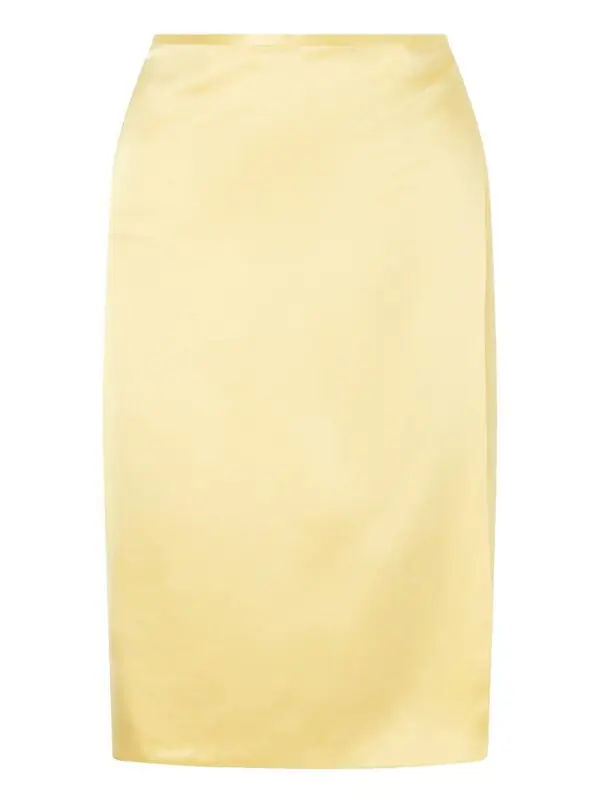 Aflalo Rixa Satin Wrap Midi Skirt - Neutrals
