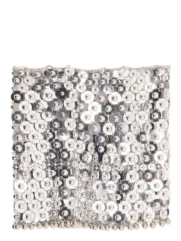 Rabanne Sequined Chainmail Mini Skirt - Silver