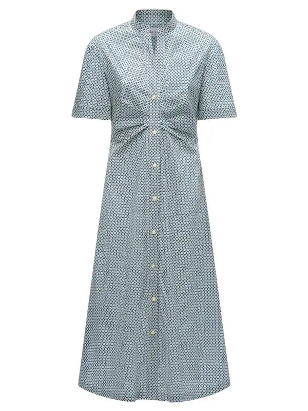 CALLAS MILANO Noor Button-front Shirt Dress With Mosaic Print - Blue Print
