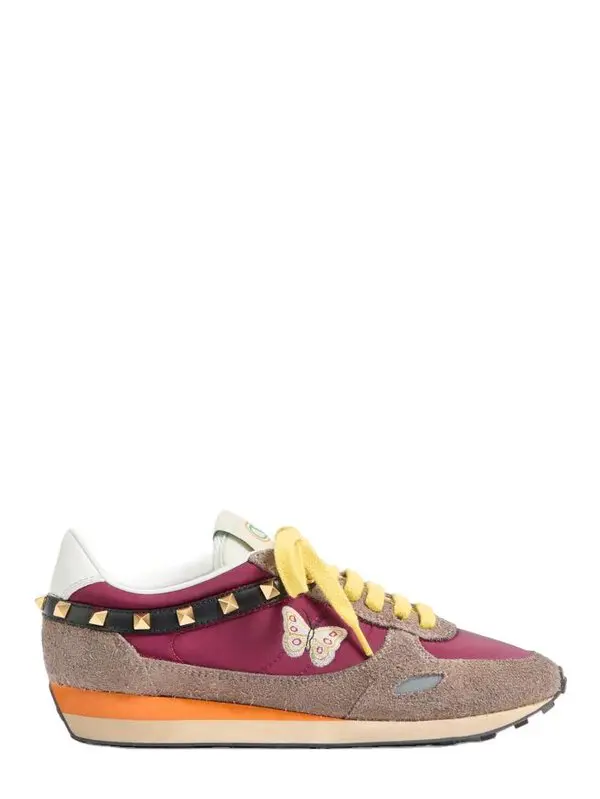Valentino Garavani Studded Butterfly Embroidered Sneakers - Insolent/multicolour
