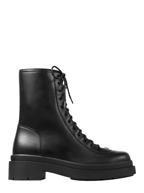 JIMMY CHOO Sima Flat Leather Ankle Boots - Black