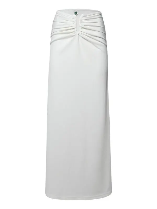 Christopher Esber Droplet Crystal Clasp Maxi Skirt - White
