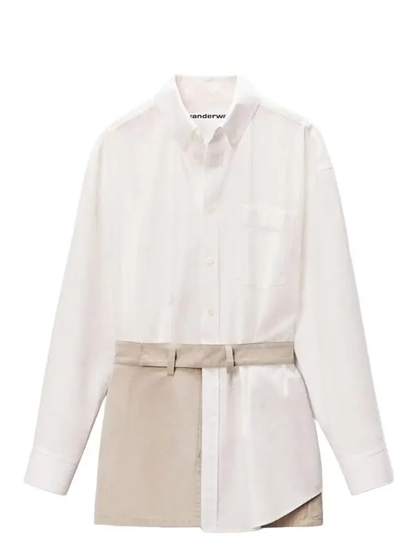 Alexander Wang Layered Shirt Mini Dress - White