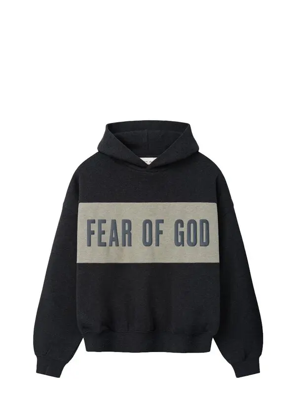 Fear Of God Cropped Relaxed Paneled Hoodie - Grey