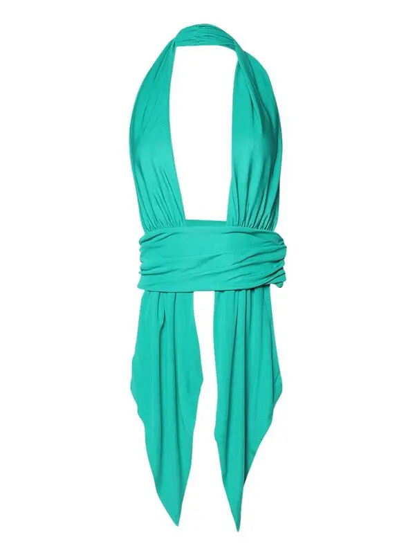 Christopher Esber Draped Halter Top - Green