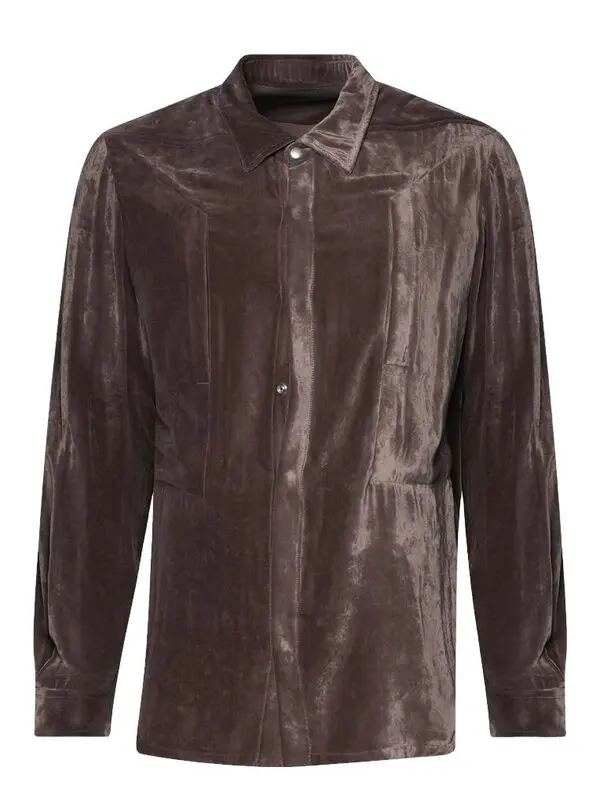 Rick Owens Fog Pocket" Outershirt In Steel - Purple