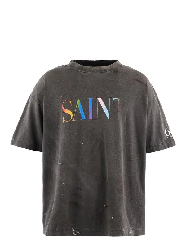 SAINT MXXXXXX Rainbow Saint Short Sleeve T-shirt - Black