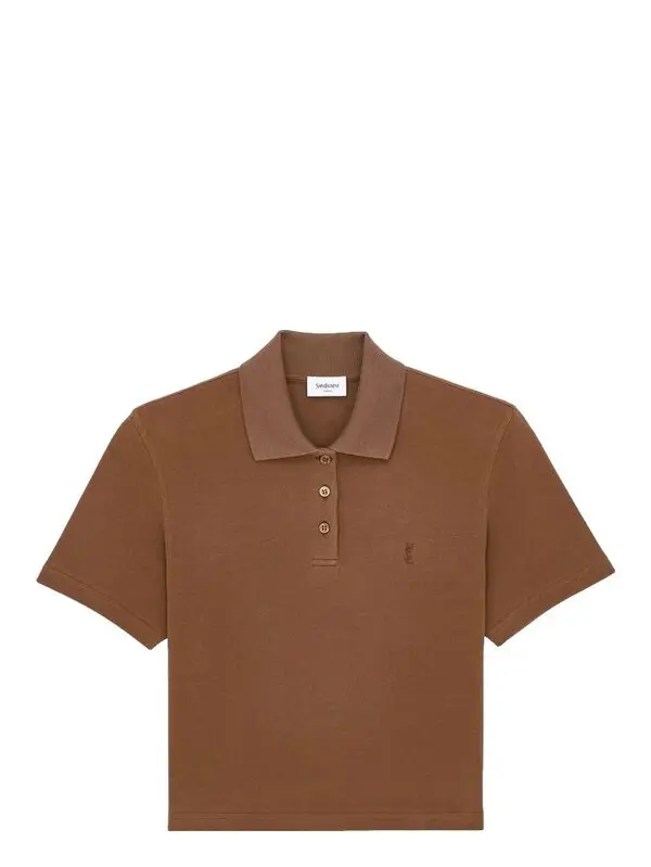 Saint Laurent Cassandre Polo Shirt - Brown