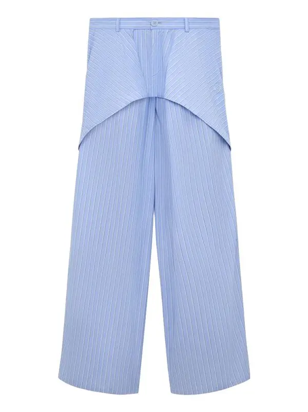 Loewe Striped Cotton Poplin Trousers - Light  Blue
