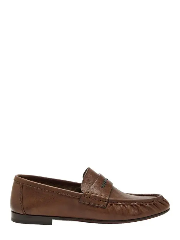 Brunello Cucinelli Leather Loafers - Brown