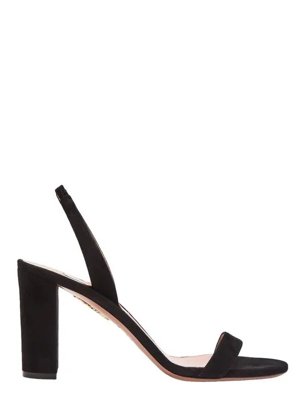 AQUAZZURA Suede Slingback Sandals - Black